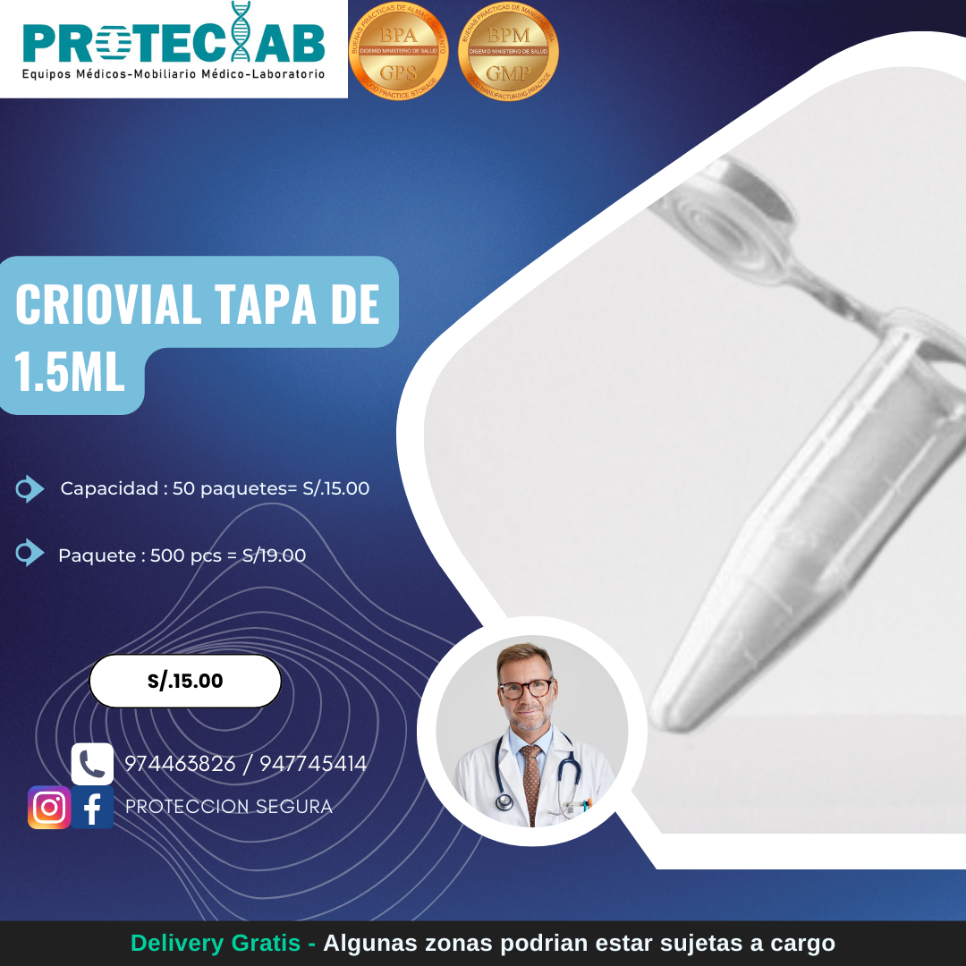 Criovial tapa de 1.5ml pack de 500pcs